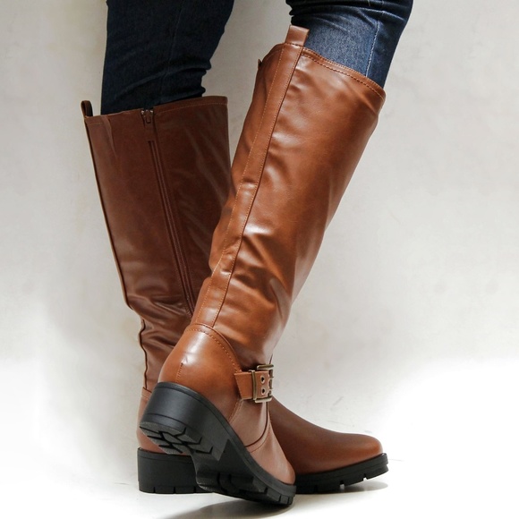 Shoes | New Tan Buckle Knee High Riding Boots | Poshmark